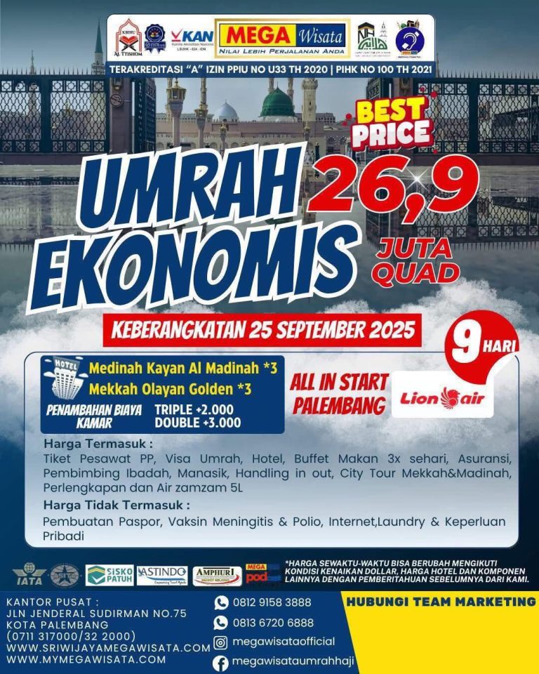 Mega Wisata Hadirkan Paket Umrah Best Seller: Fasilitas Lengkap, Harga ...